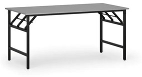 Konferenční stůl FAST READY s černou podnoží, 1600 x 800 x 750 mm, šedá