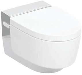 Geberit AquaClean - Elektronický bidet Mera Comfort s keramikou, závěsný, TurboFlush, SoftClosing, KeraTect, bílá/lesklý chrom 146.210.21.1