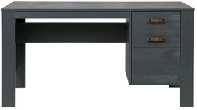 OnaDnes -20% Hoorns Ocelově šedý borovicový psací stůl Koben 141 x 59 cm II.