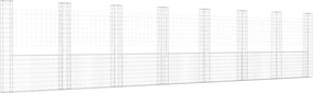 Gabionový koš ve tvaru U s 8 sloupky železo 860 x 20 x 200 cm 151295