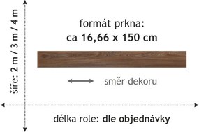Beaulieu International Group, PVC podlaha - lino Master X 2955, na míru, šíře 2m,3m, hnědá, bez podkladu, chodba / předsíň