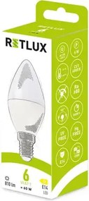RETLUX RLL 627 C37 E14 candle 6W / 810 lm / 4000K - studená bílá / D