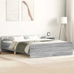 Rám postele s hlavovým a nožním čelem šedý sonoma 120 x 190 cm 3203780