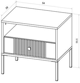 Noční stolek Iseo II 54 cm zelený