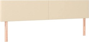 Box spring postel s matrací a LED krémová 200x200 cm textil 3133026