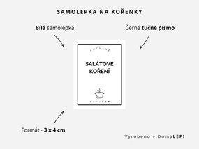 SALÁTOVÉ KOŘENÍ - Samolepka na kořenky 3 x 4 cm - DomaLEP varianta: BÍLÁ - tučné písmo