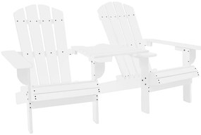 Zahradní židle Adirondack s čajovým stolkem masivní jedle bílé 310067