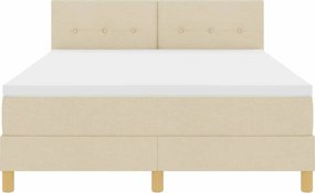 Postel s boxspringem s polštářem Krémová 140 x 190 cm textil 3338921