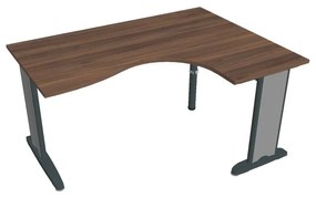 Stůl ergo oblouk levý 160×120/80 cm - Hobis Flex FE 2005 L Dekor stolové desky: ořech, Barva nohou: černá