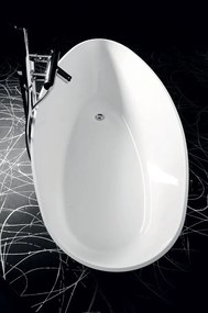 Gelco, ELIPSIE - vana, 1570x700x560mm, litý mramor, objem 260l, bílá lesk, GVEL1570
