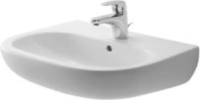 Duravit D-Code - Umyvadlo 55x43 cm, s přepadem, otvor pro baterii, bílá 2310550000