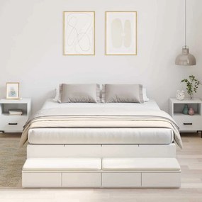 Rám postele s úložným prostorem Bílá 140 cm Kompozitní dřevo 3335693