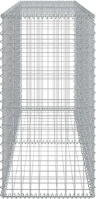 Gabionový koš s víkem 200 x 50 x 100 cm pozinkované železo 3295143