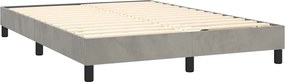Box spring postel s matrací světle šedá 140x190 cm samet 3131195