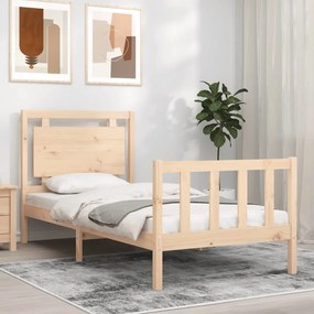 vidaXL Rám postele s čelem 100 x 200 cm masivní dřevo [3192158] Barva: Přírodní