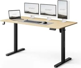 SENSE7 NOJO LIGHT Pracovní stůl černá-borovice / elektricky nastavitel