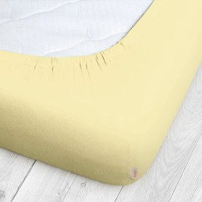 Jersey prostěradlo světle žluté na výšku matrace do 20 cm Velikost: 100 x 200
