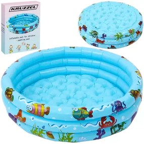 Nafukovací dětský bazén Kruzzel 20932, modrá/vícebarevná, PVC, 80x30 cm