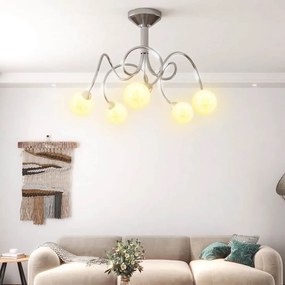 Stropní svítidlo s kulatými drátěnými stínidly pro 5 LED G9 337907