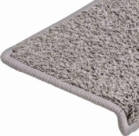 Schodové rohože 15 ks 65 x 21 x 4 cm šedé s obdélníkovým okrajem 134575