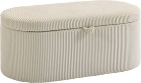 HOMCOM čalouněná lavice s úložným prostorem, manšestr – 105 × 51 × 49 cm, nosnost 200 kg, béžová | Aosom