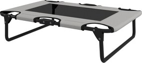 PawHut Vyvýšená Skládací Postel pro Psy - Outdoor Běžecká Postel s Prodyšným Síťovým Designem pro Malé a Střední Psy, Světle Šedá Oxford 75 x 51 x 18