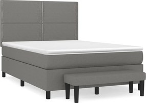 Box spring postel s matrací tmavě šedý 140 x 190 cm textil 3136510