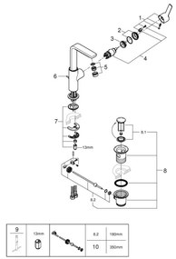 GROHE 23296001 - Umyvadlová baterie LINEARE velikost L lesklý chrom
