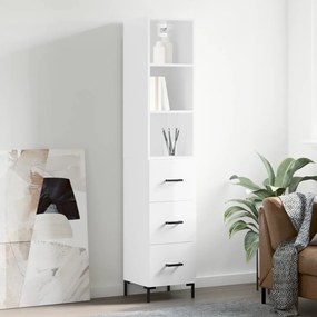 Skříň highboard bílá s vysokým leskem 34,5x34x180 cm kompozit,  3189703