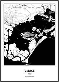 Plakát Mapa města (více variant měst) Rozměr plakátu: A4 (21 x 29,7 cm), Město: Amsterdam