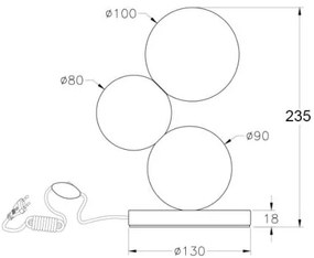 Fabas 3754-30-215 Micky, dotyková stolní lampa nikl/dřevo/bílé sklo, 1x20W G9, výška 23,5cm