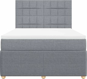 Box spring postel s matrací světle šedá 140 x 190 cm textil 3294351