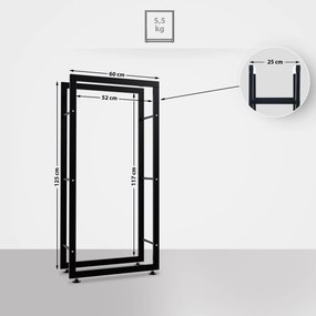 Stojan na palivové dřevo Keri V2 25x60x125 – černá