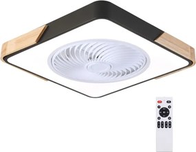 Brilagi-LED Stmív. svítidlo s ventilátorem LED/30W/230V 3000-6500K černá/dub+DO