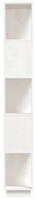 Knihovna / dělicí stěna bílá 80x25x163,5 cm masivní borovice - Default Title