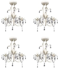 vidaXL Křišťálové lustry 4 ks elegantní bílé
