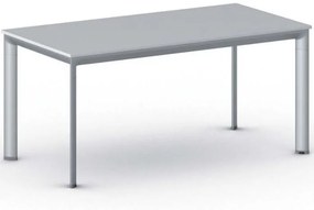 Kancelářský stůl PRIMO INVITATION, šedostříbrná podnož 1600 x 800 mm, šedá