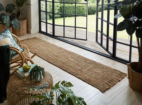 Flair Rugs, Běhoun Sarita Jute Boucle Natural, 60x230, béžová, chodba / předsíň