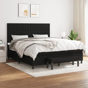 Box spring postel s matrací černá 180x200 cm textil 3136775