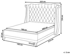 Sametová postel 180 x 200 cm béžová AYETTE Beliani