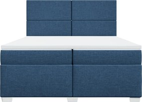 Box spring postel s matrací modrá 200x200 cm textil 3290594