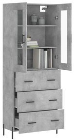 Skříň highboard betonově šedá 69,5x34x180 cm kompozitní dřevo - Default Title