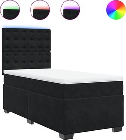 Box spring postel s matrací černá 90x190 cm samet 3293100
