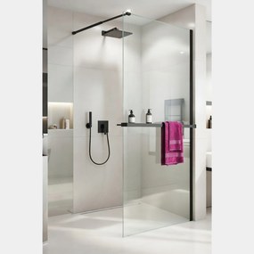 Novoterm Sprchová zástěna Walk-in NV-Grace 80 BL, černá/transparent - bez vaničky