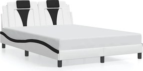Rám postele Viana bez matrace bílý a černý 140 x 190 cm umělá kůže 3208095