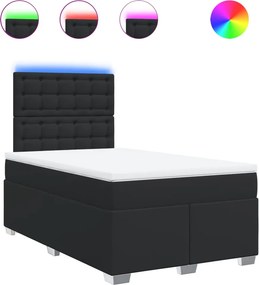 Box spring postel s matrací černá 120x190 cm umělá kůže 3293012