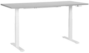 Elektricky nastavitelný psací stůl 180 x 80 cm šedý/bílý DESTINES Beliani