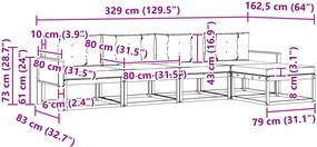 Venkovní pohovková souprava 5 ks Přirozená a Béžová 3382486