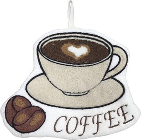 Plyšový ručník pro hosty Coffee - 20*1*22 cm