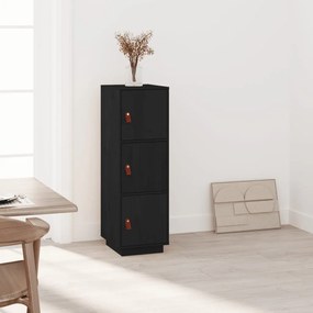 Skříň highboard černá 34x40x108,5 cm masivní borové dřevo - Default Title